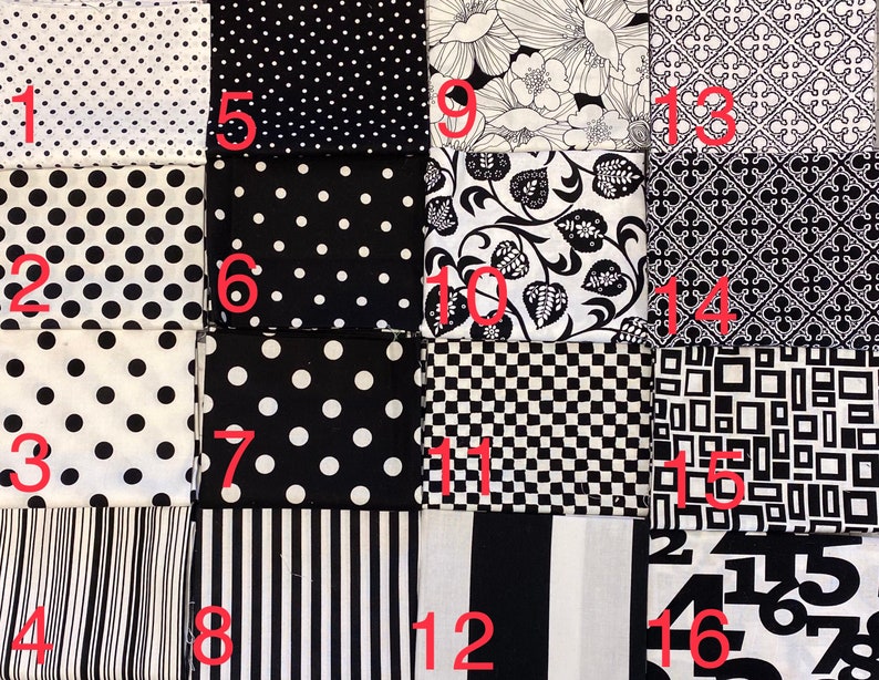 Black And White Fat Quarters Printed Cotton Quilt Fabric By Etsy