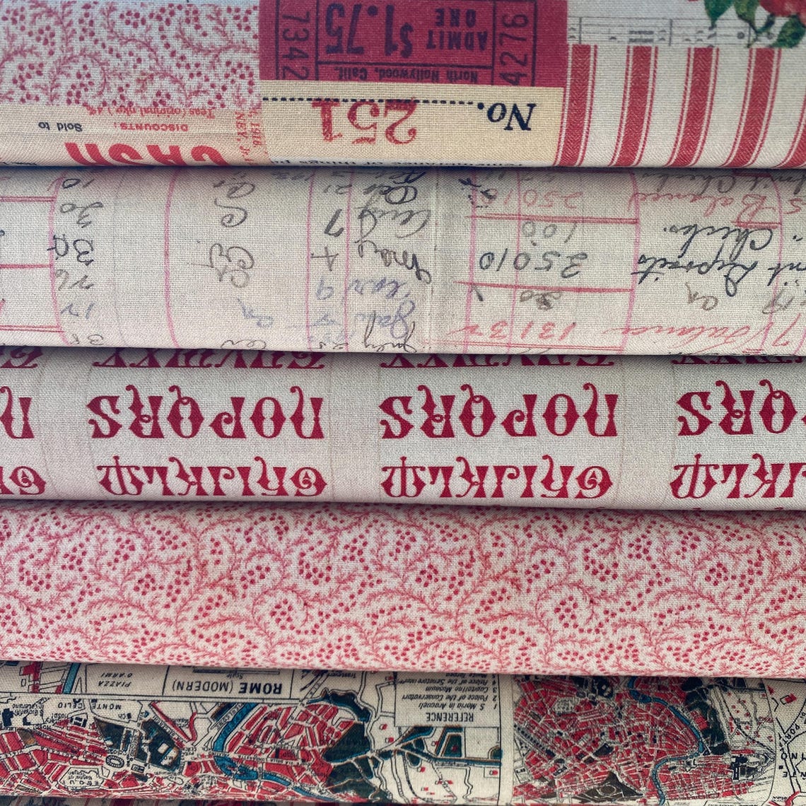 Eclectic Elements RED PALETTE Tim Holtz - 100% Cotton Quilting Fabric ...