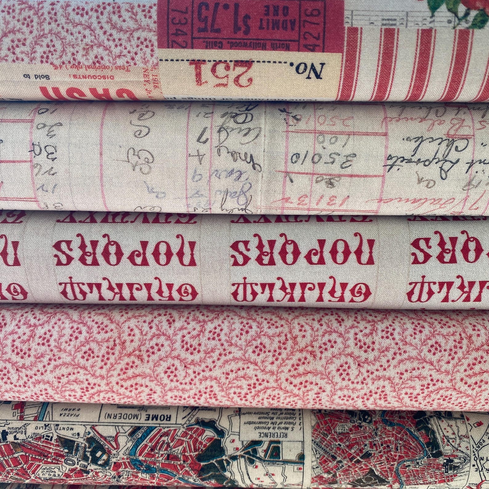 Eclectic Elements RED PALETTE Tim Holtz - 100% Cotton Quilting Fabric ...