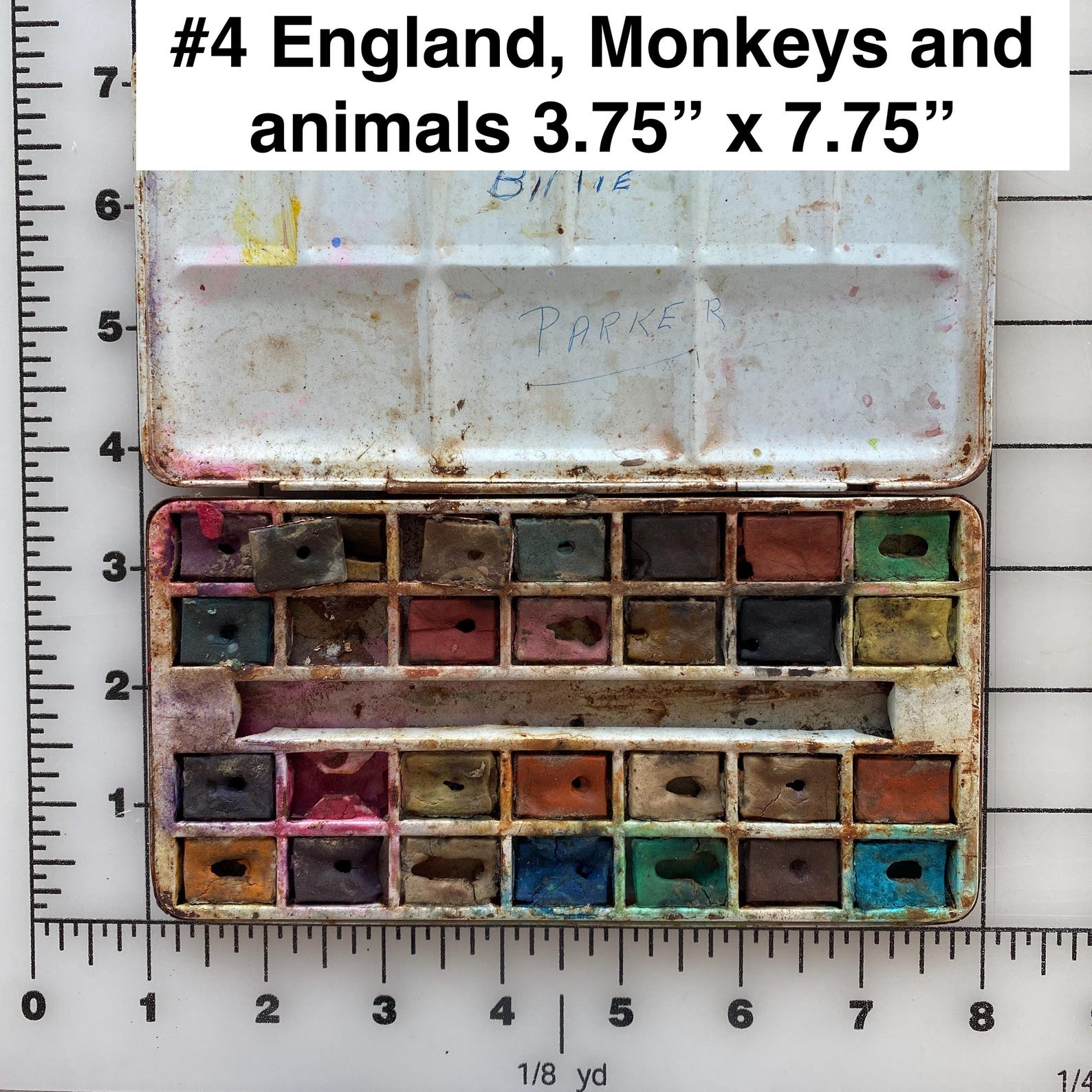 Vintage WATERCOLOR PAINT Set TINS Large & Small Art Supplies Lithograph ...