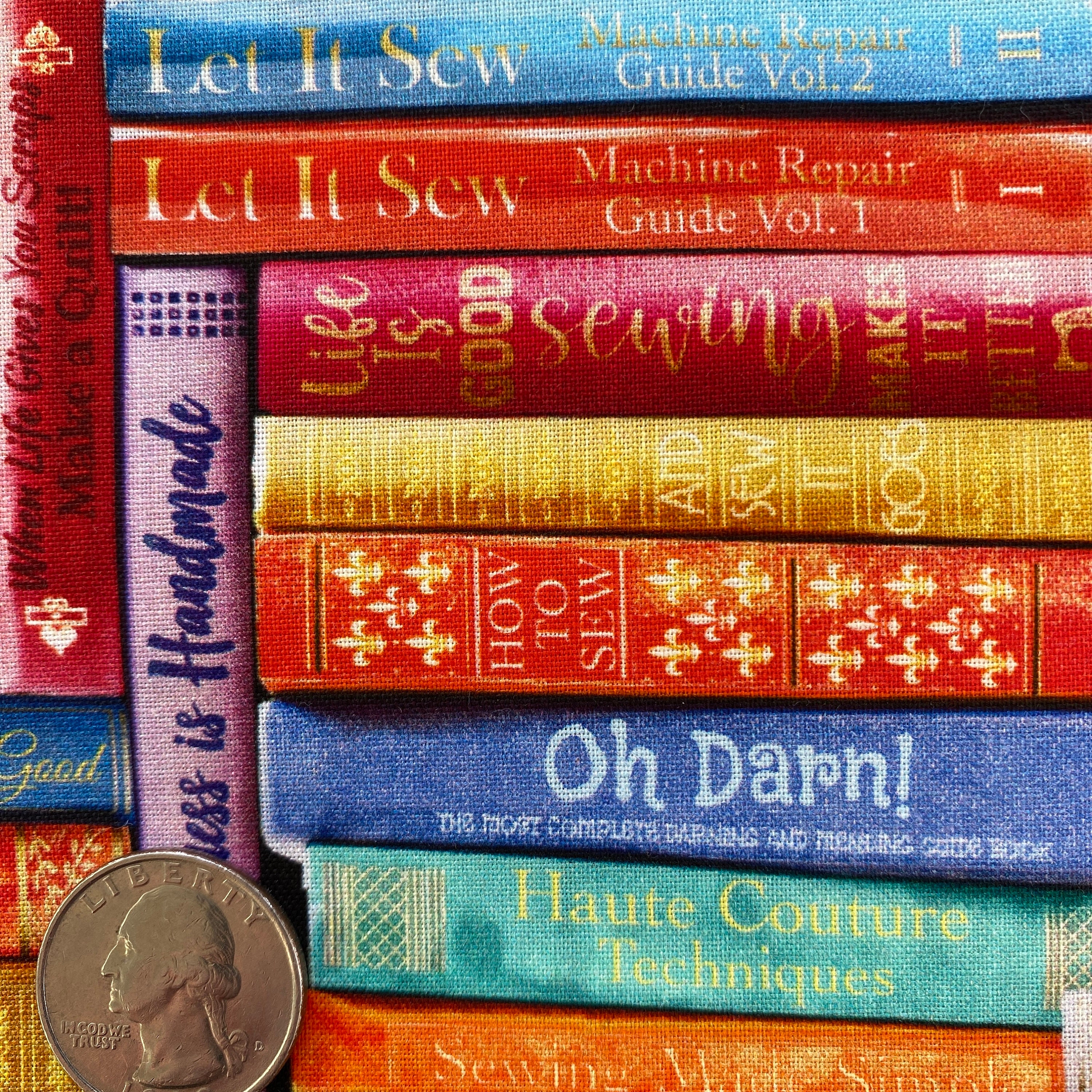 Sewing LIBRARY BOOKS Book Fabric - Timeless Treasures - 100% Cotton ...