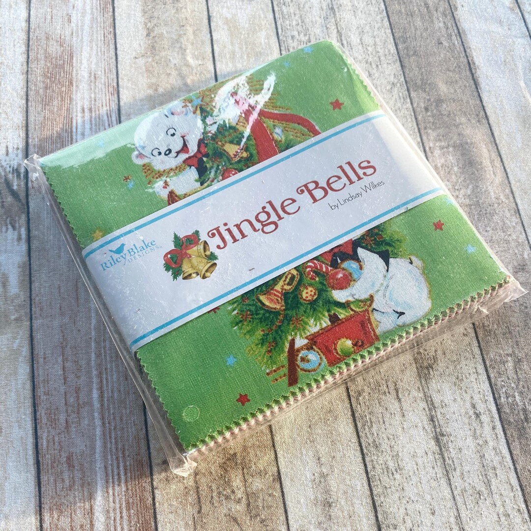JINGLE BELLS 5" Stacker 42 Pcs. Holiday Christmas Fabric - 100% Cotton ...