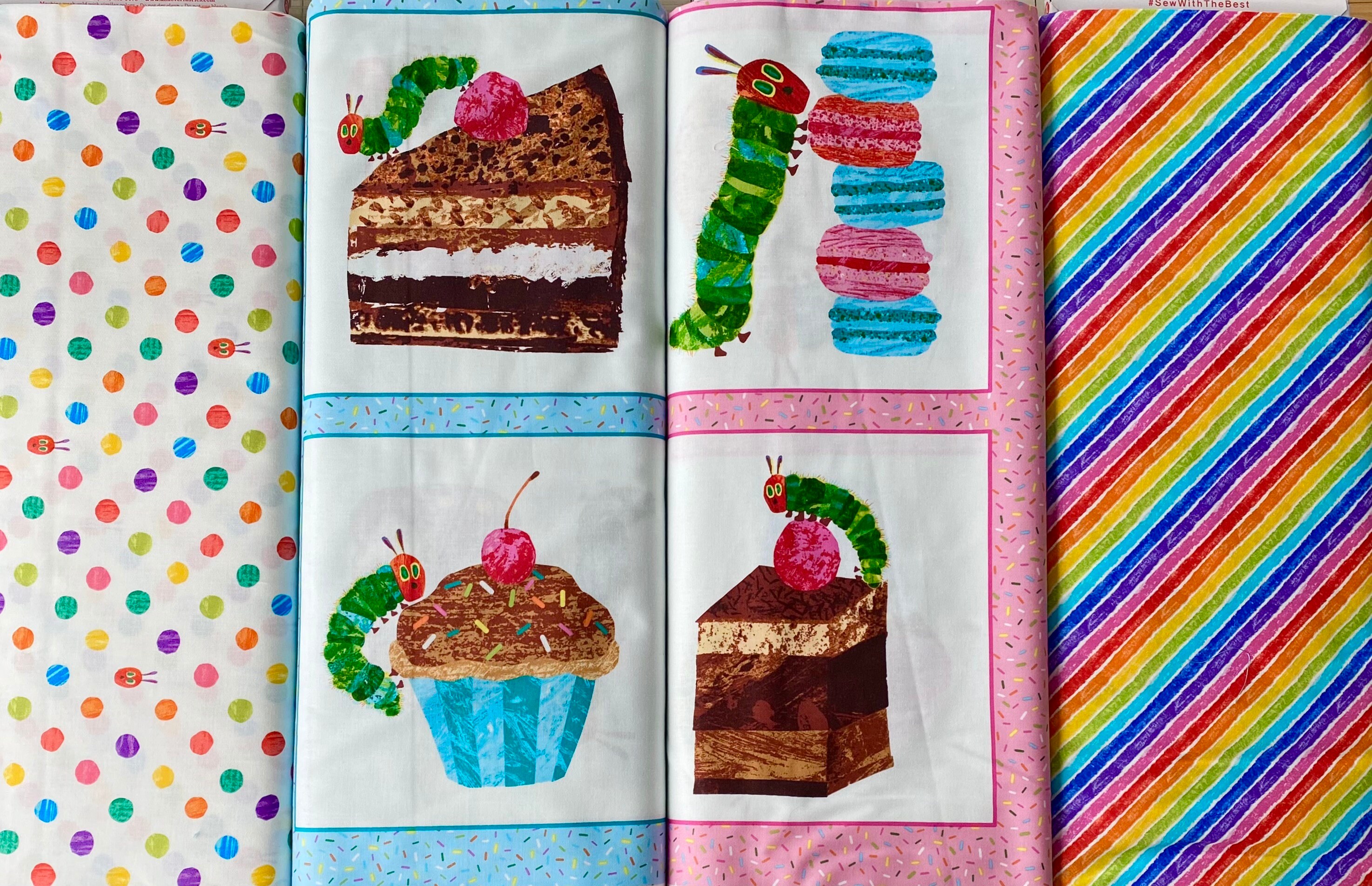 The Very Hungry Caterpillar BAKE SHOP Fabric - 100% Cotton Quilt Fabric ...