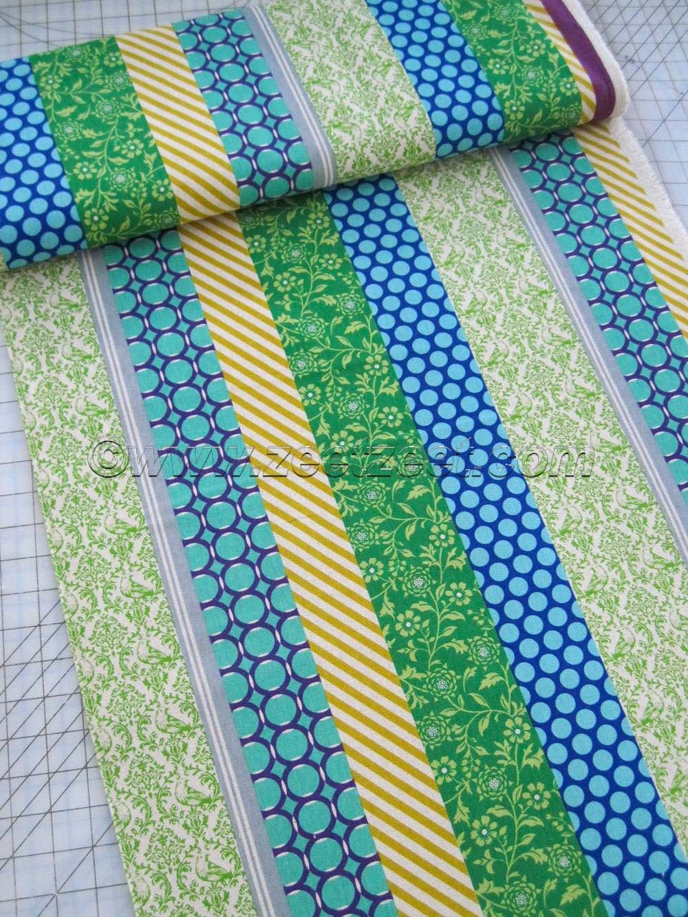 Blue And Lime Fabric