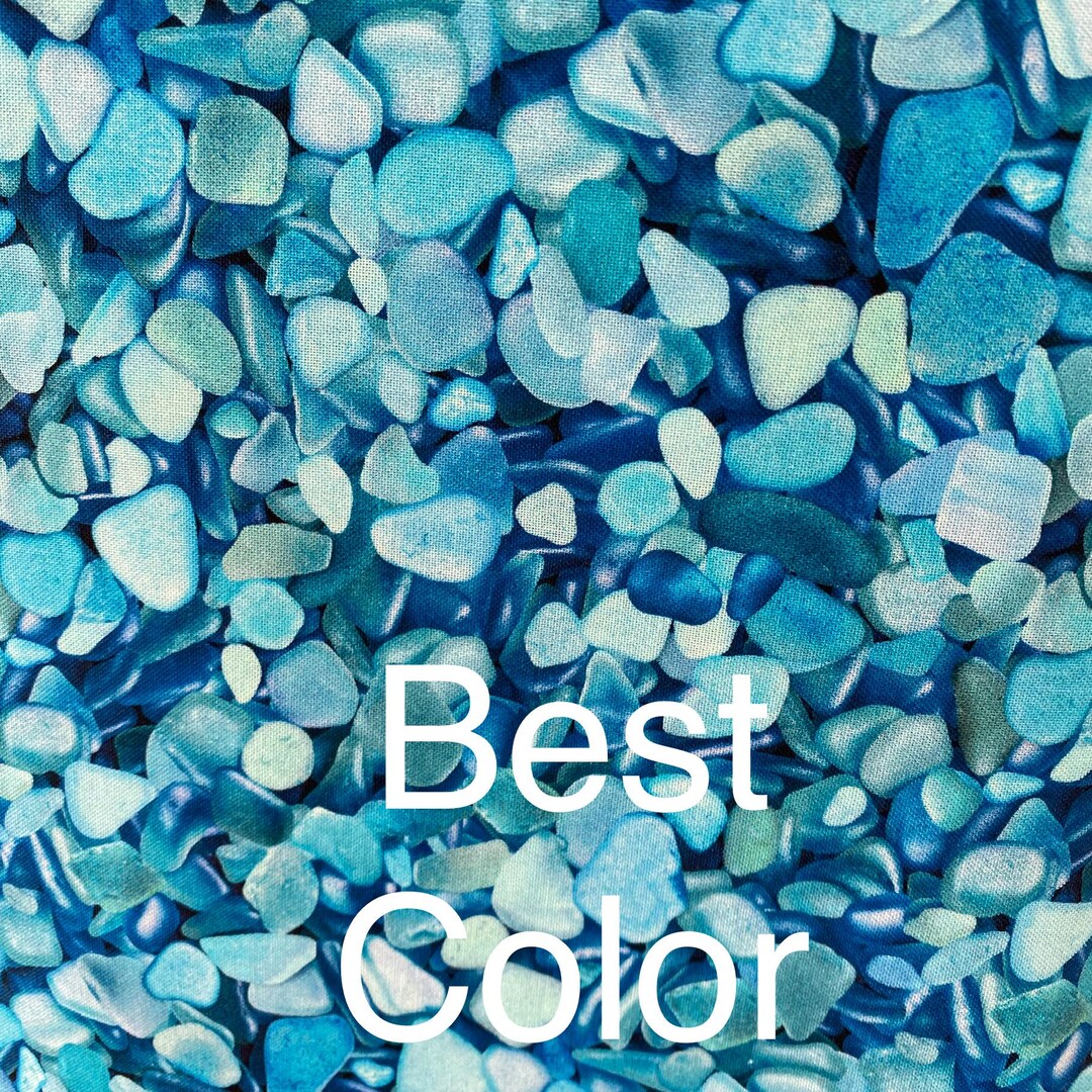 Packed BLUE SEAGLASS Fabric - Timeless Treasures - Cotton Quilt Fabric ...