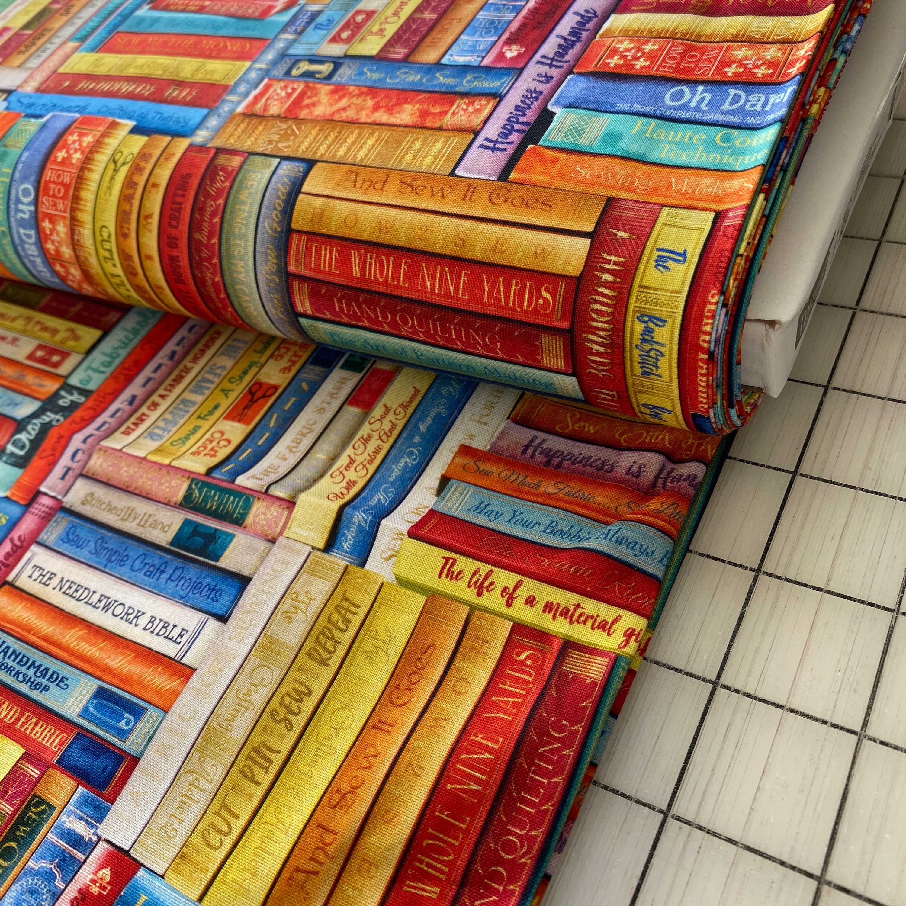 Sewing LIBRARY BOOKS Book Fabric - Timeless Treasures - 100% Cotton ...