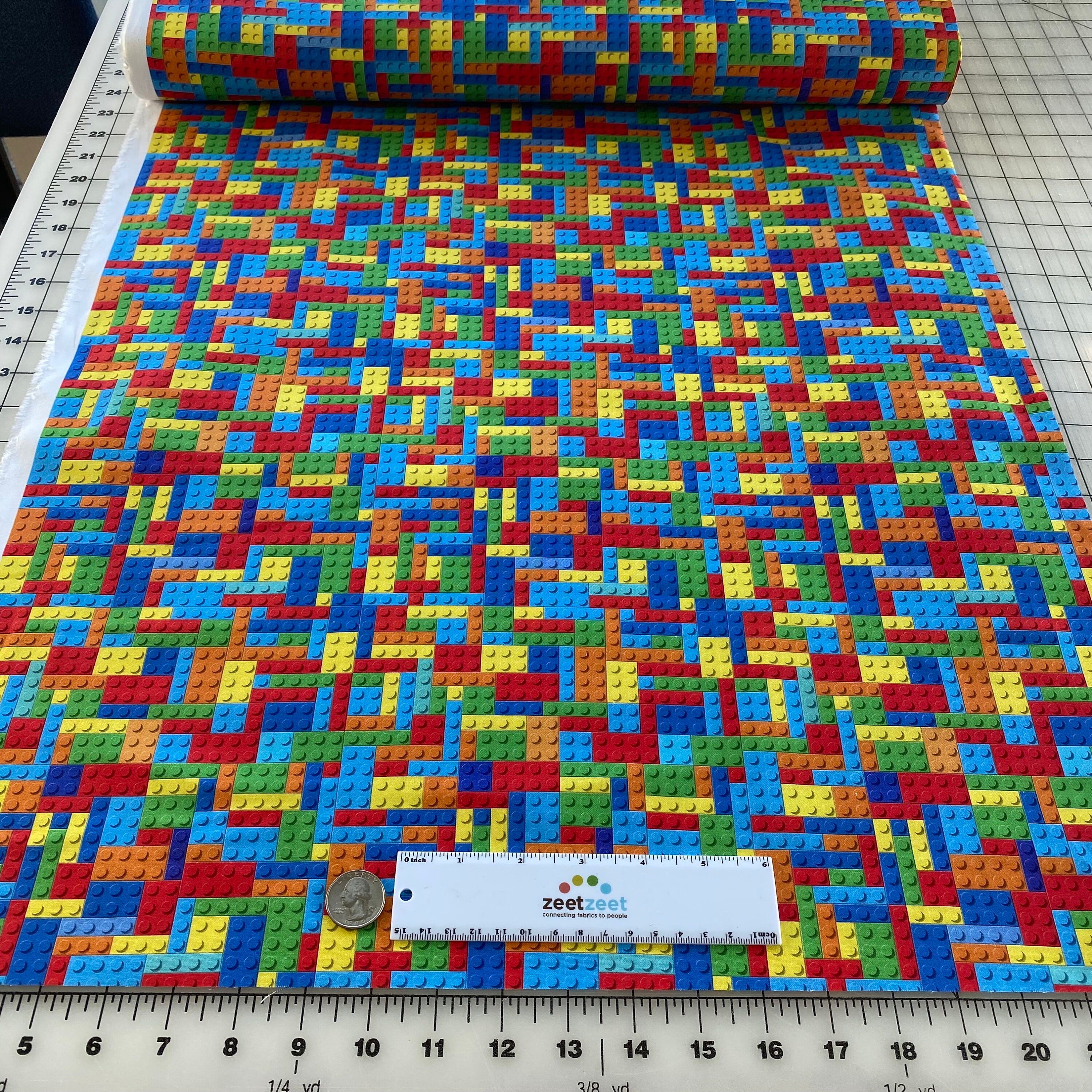 BUILDING BLOCKS PRIMARY Colors 100% Cotton Fabric by Yard or Select ...
