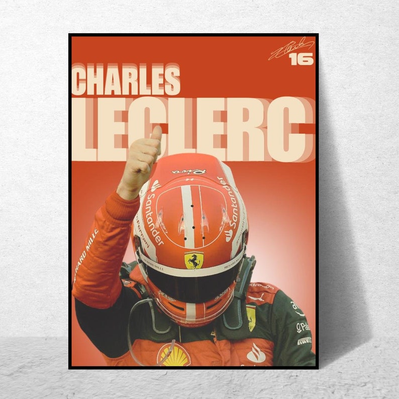 Charles Leclerc, F1 Poster, Ferrari Wall Art, Formula One Driver Print ...