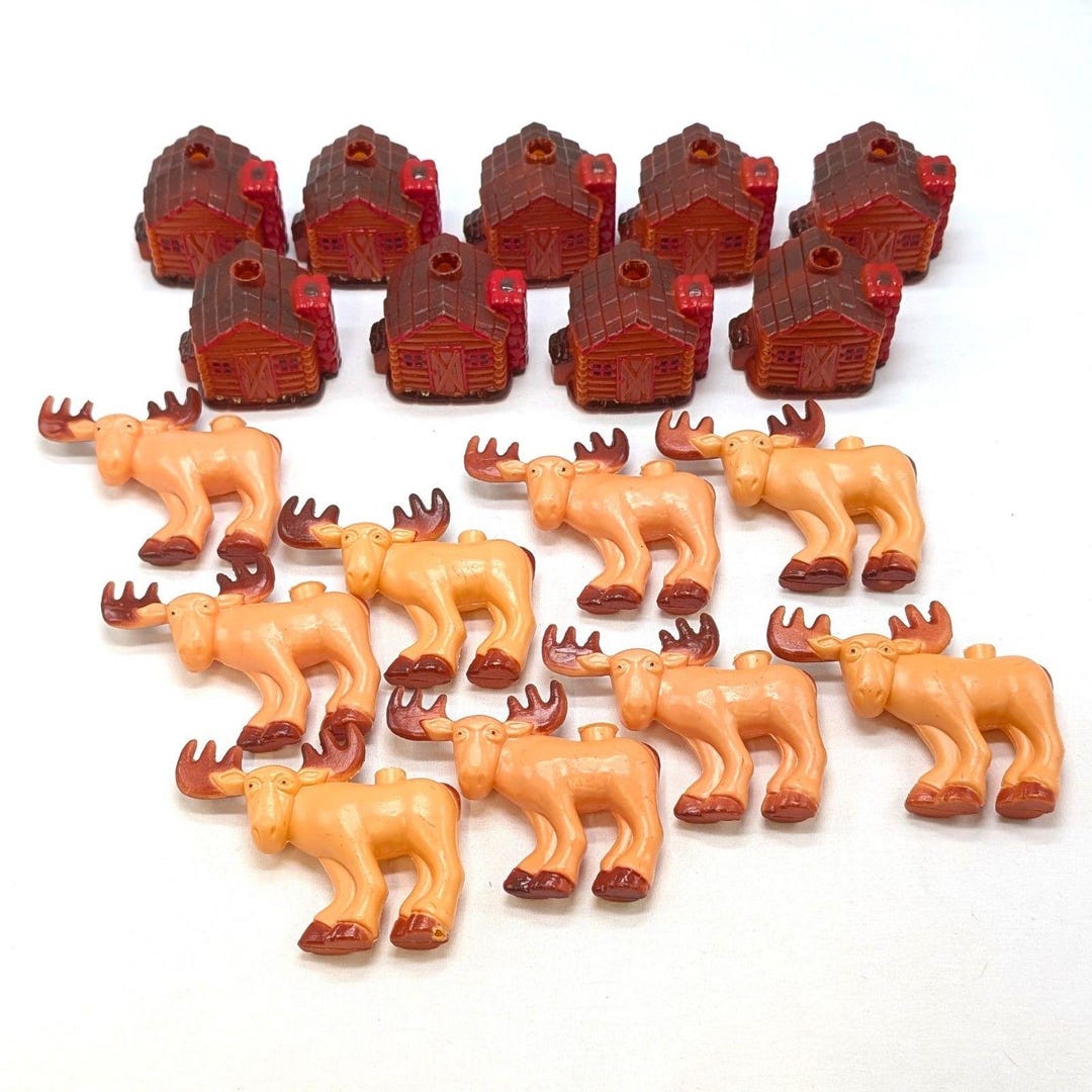 Primal Lite 1993 Mountain Moose & Cabin Blow Mold String Light Covers ...