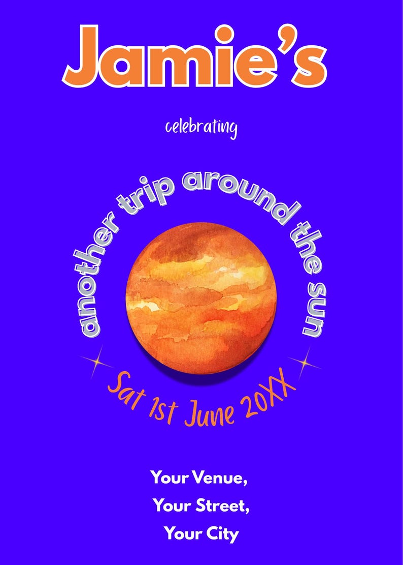 Solar System Birthday Invitation • Editable Canva Template (5x7 ...