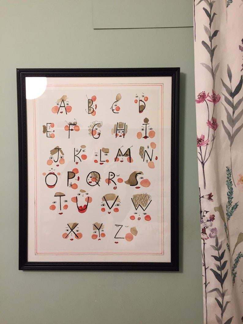 Face Alphabet Print - Etsy