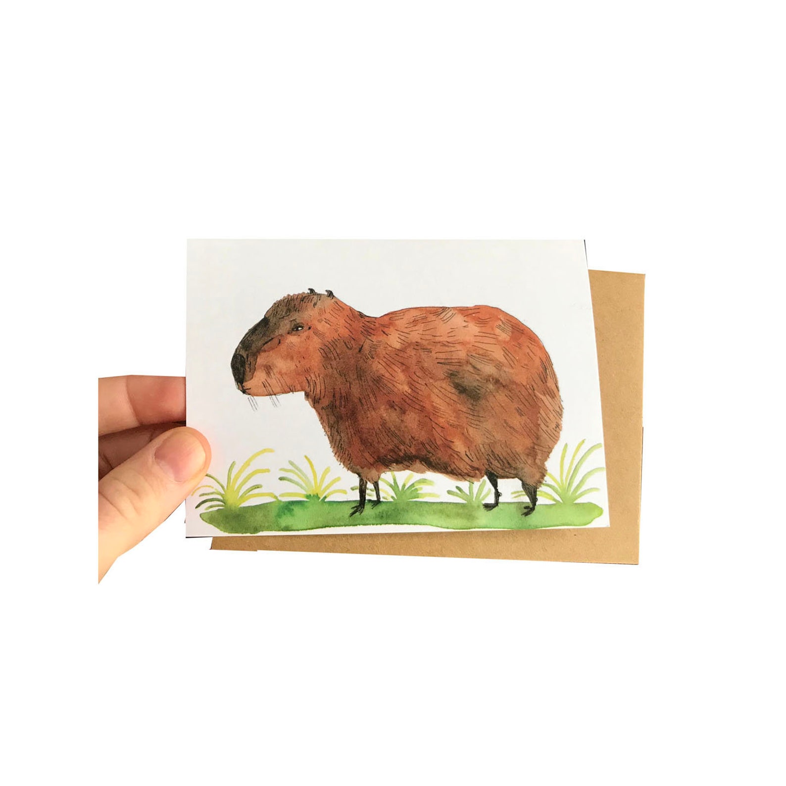 Capybara Notecard - Etsy
