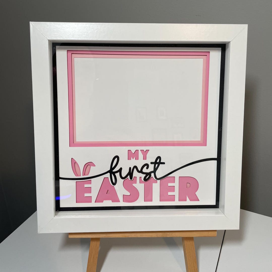 My First Easter Photo Mat for Shadow Box Picture Frame. White or Black ...
