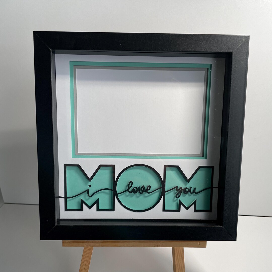 I Love You MOM Picture Frame Shadow Box, Mother's Day Gift, Just Add Photo(s), 3D Mat for ...