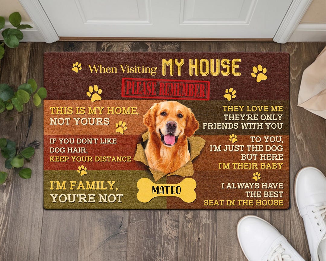 Custom Dog Doormat, Pet Doormat, Funny Dog Doormat, Personalized Dog ...