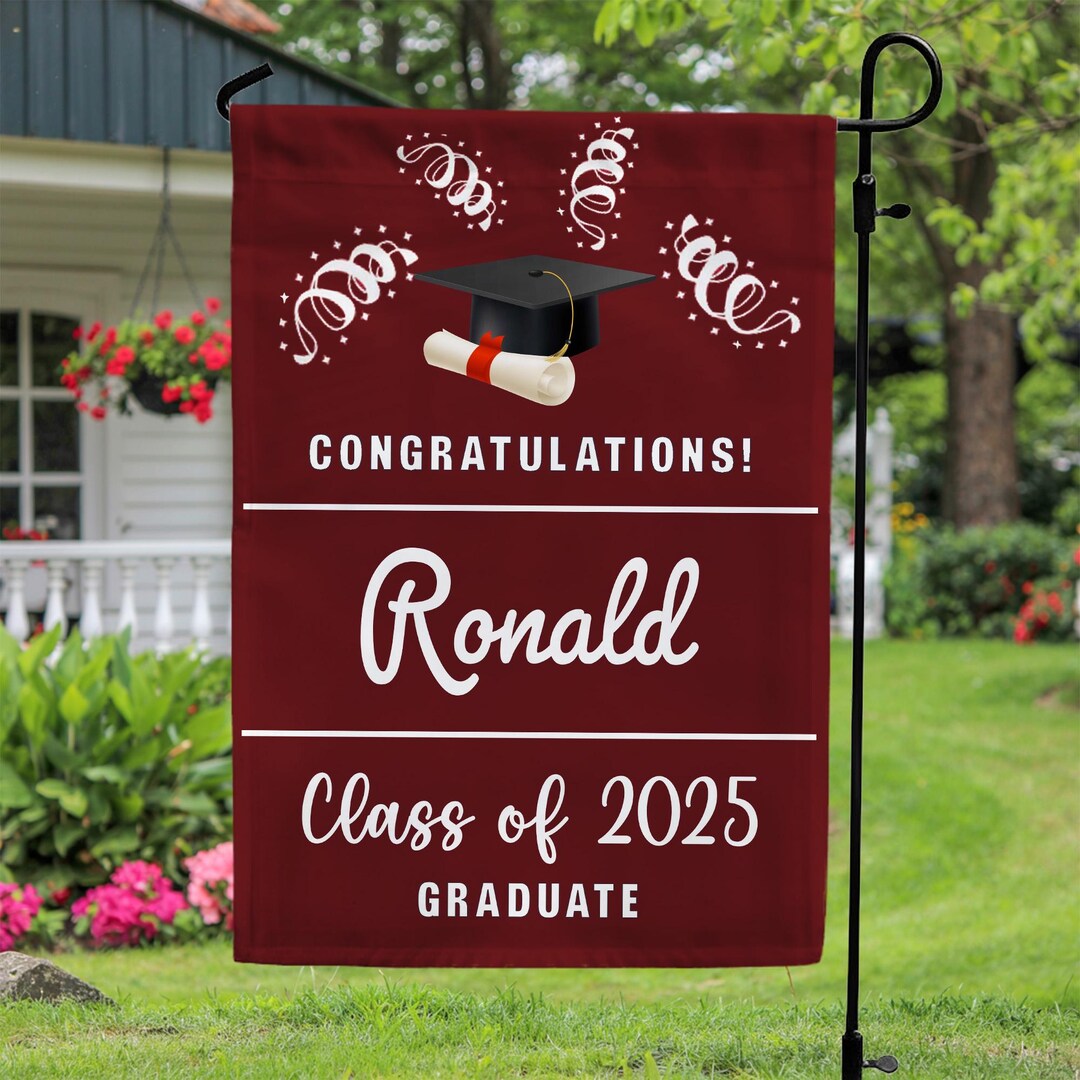 Custom Graduation Flag, Grad Yard Sign, College Grad Flag, College ...