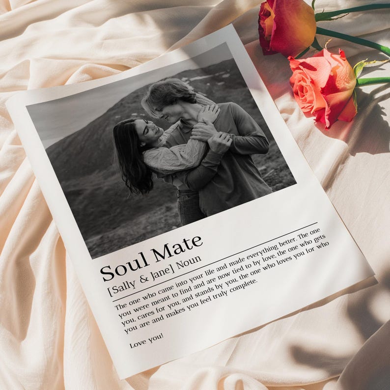 Personalized Soulmate Definition Wall Art, Valentine's Gift for ...