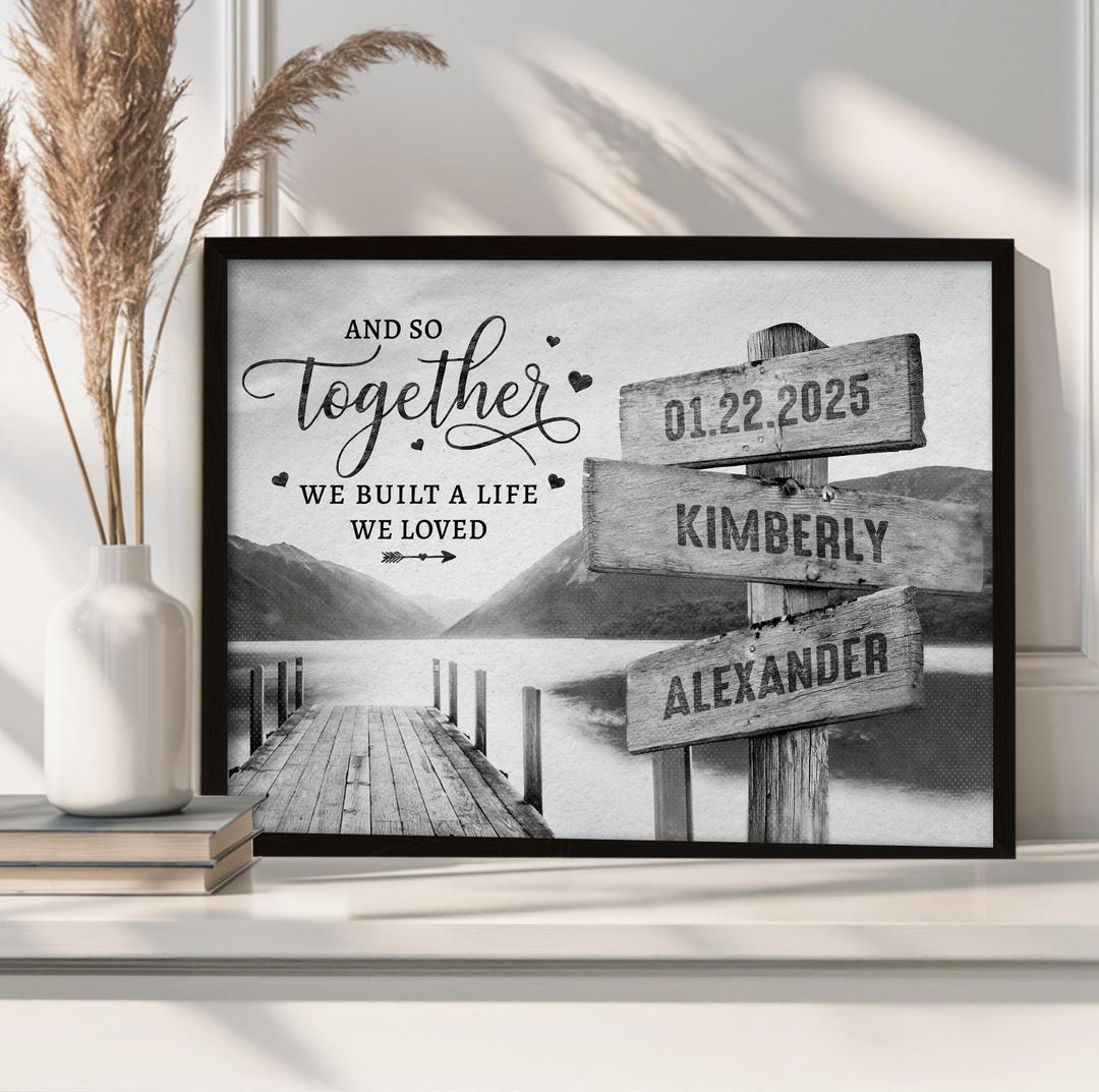 Personalized Street Sign Couple Wall Art, Custom Name Vintage Street ...