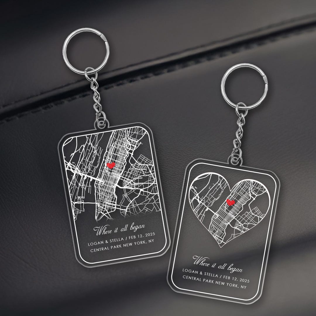 Picture Keychain For Dad Custom Valentine Keychain, Where It All Began ...