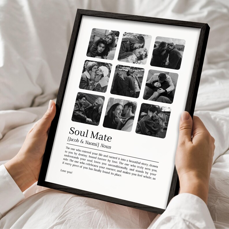 Soul Mate Definition Valentines Gifts for Him, Couple Photo Collage ...