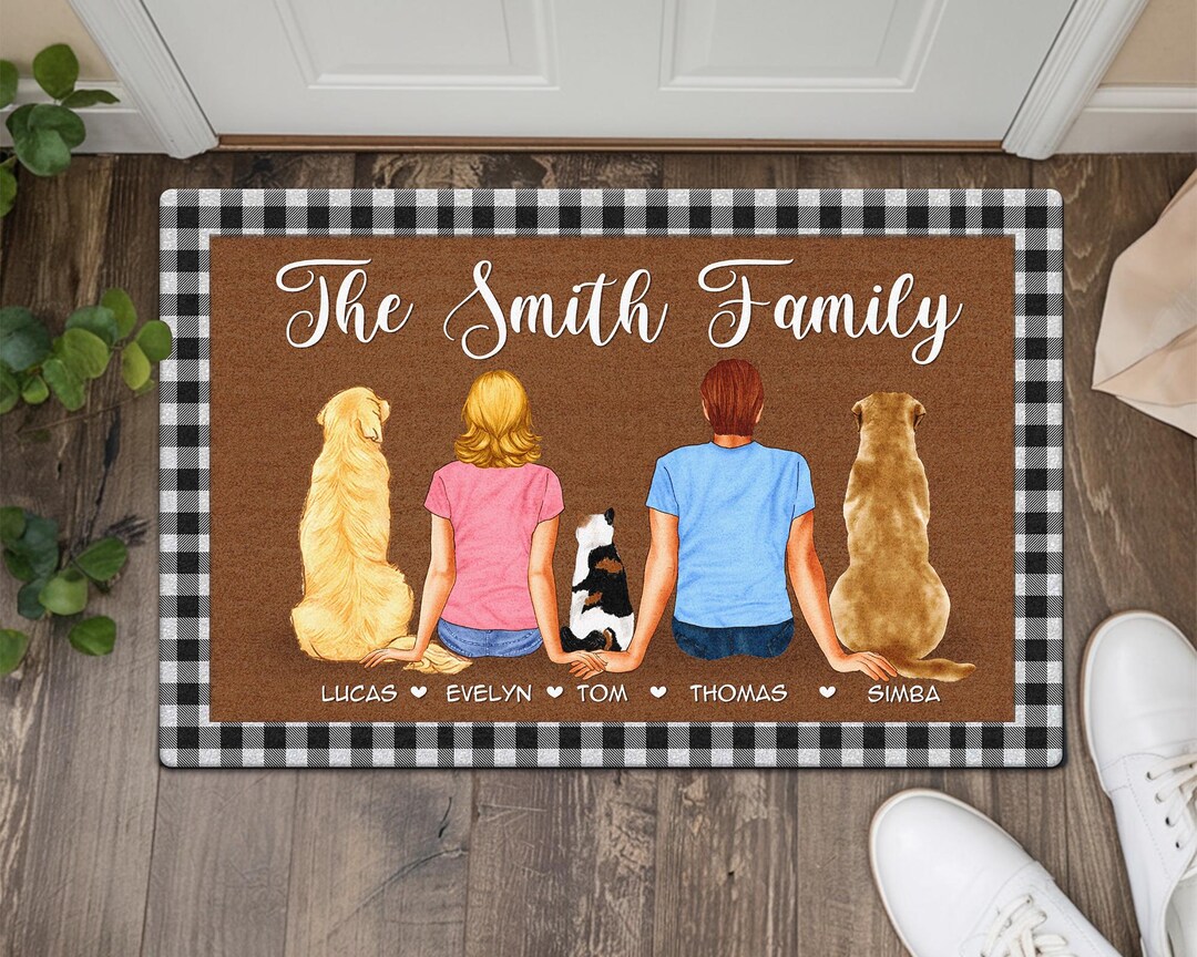 Personalized Dog Welcome Mats, Personalized Doormat Family Dog Doormat ...