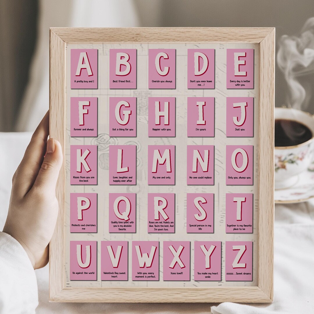 Personalized Love Diary Alphabet Valentine Gift for Him Her, Custom A ...