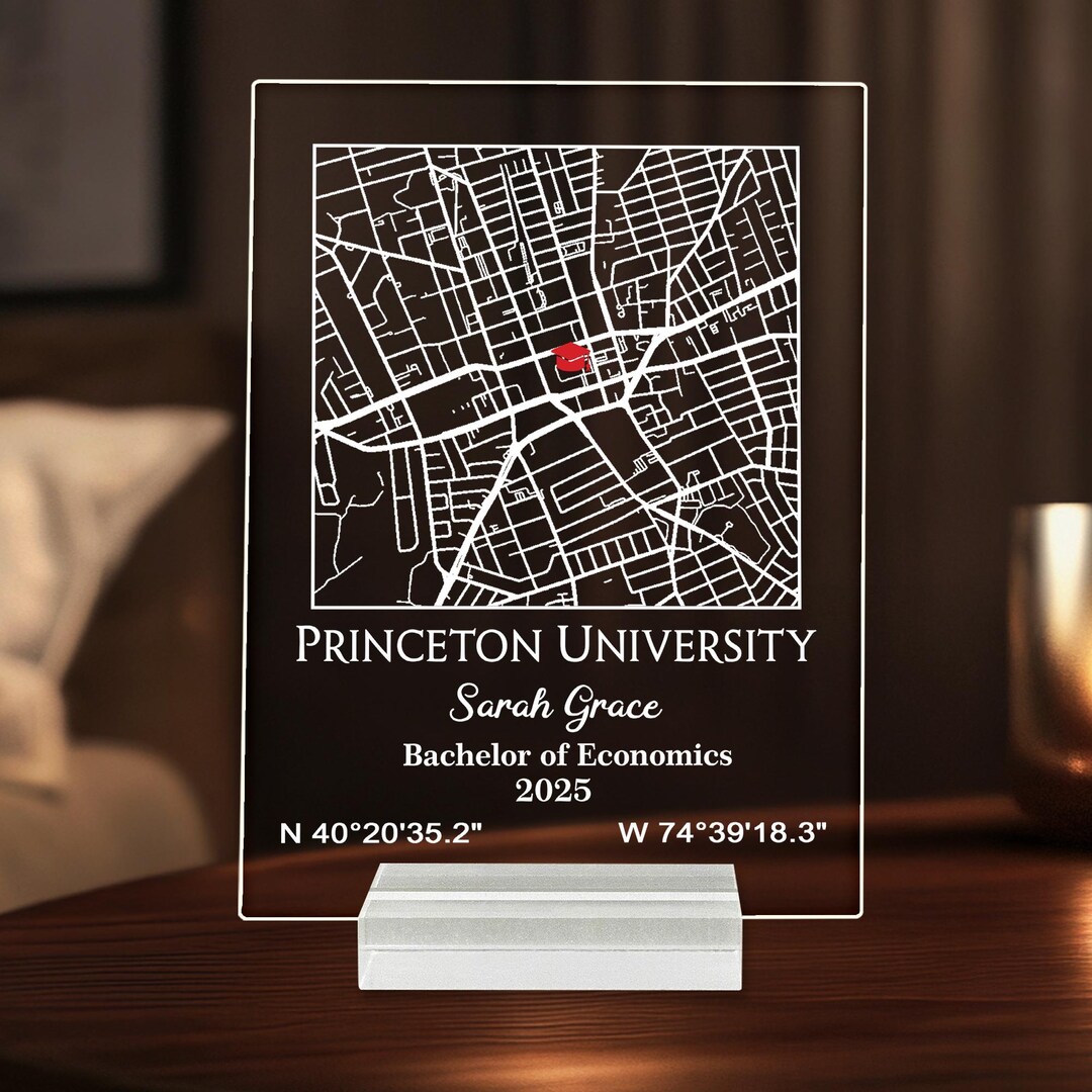 Personalized Campus Custom College Map Plaque, University Map Acrylic ...
