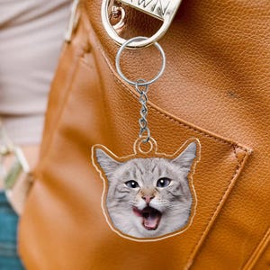 Custom Acrylic Cat Keychain, Pet Photo Keychain, Cat Picture Keychain ...
