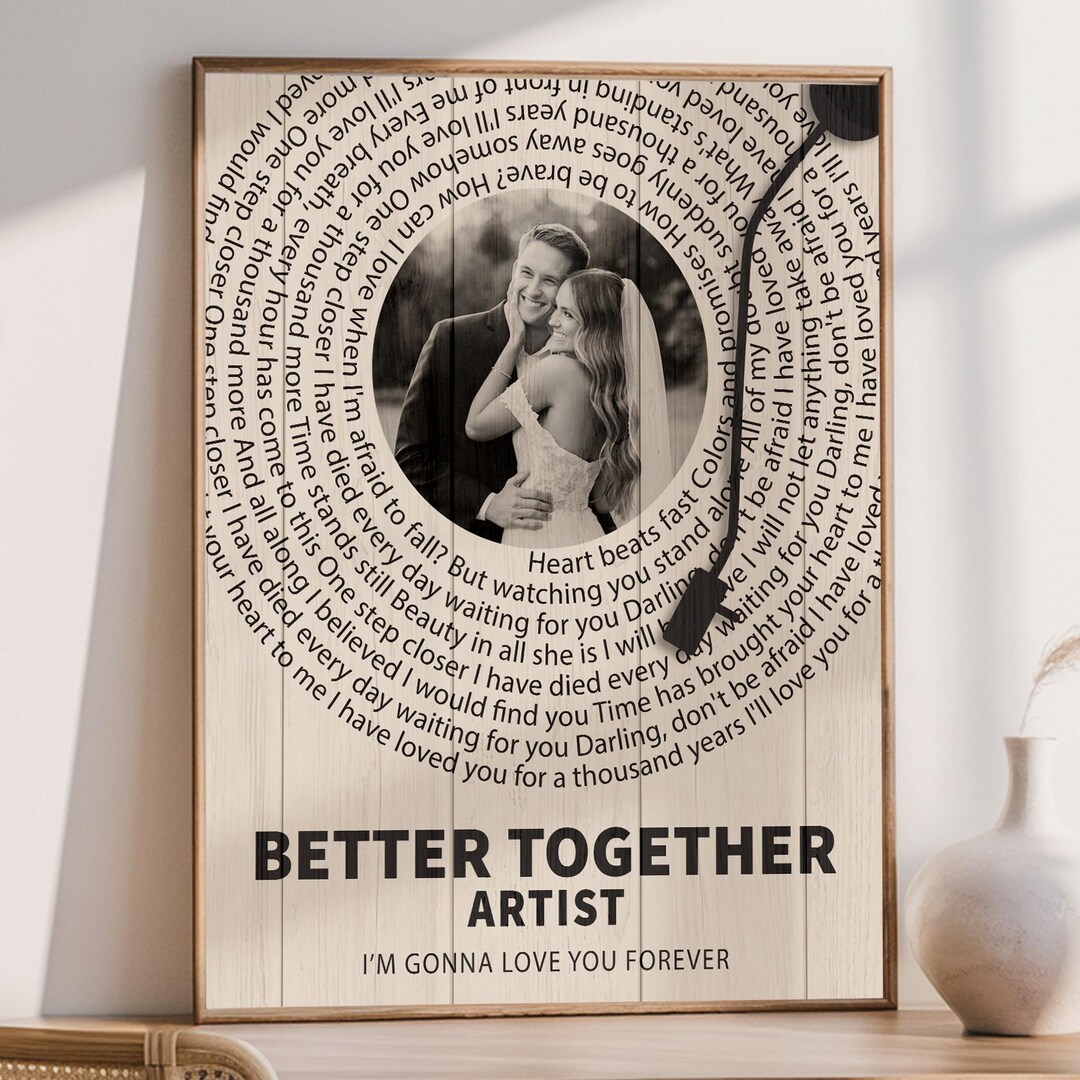 Custom Song Lyrics Wall Art Poster, Couple Gifts for Him,personalized ...