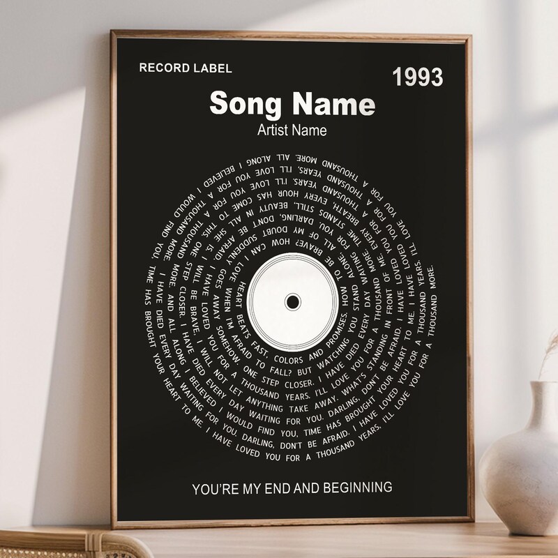 Song Lyrics Wall Art - Etsy
