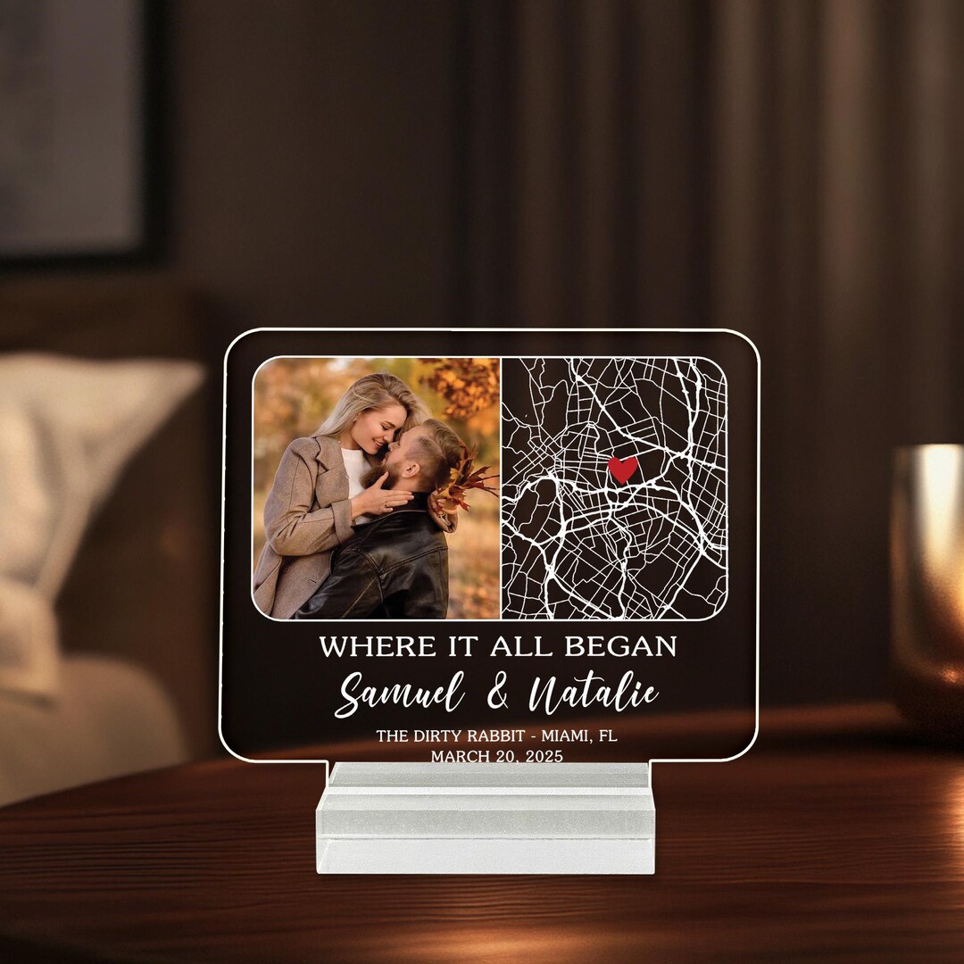 Where It All Began Acrylic Plaque, Custom Map Plaque, Custom Couple ...