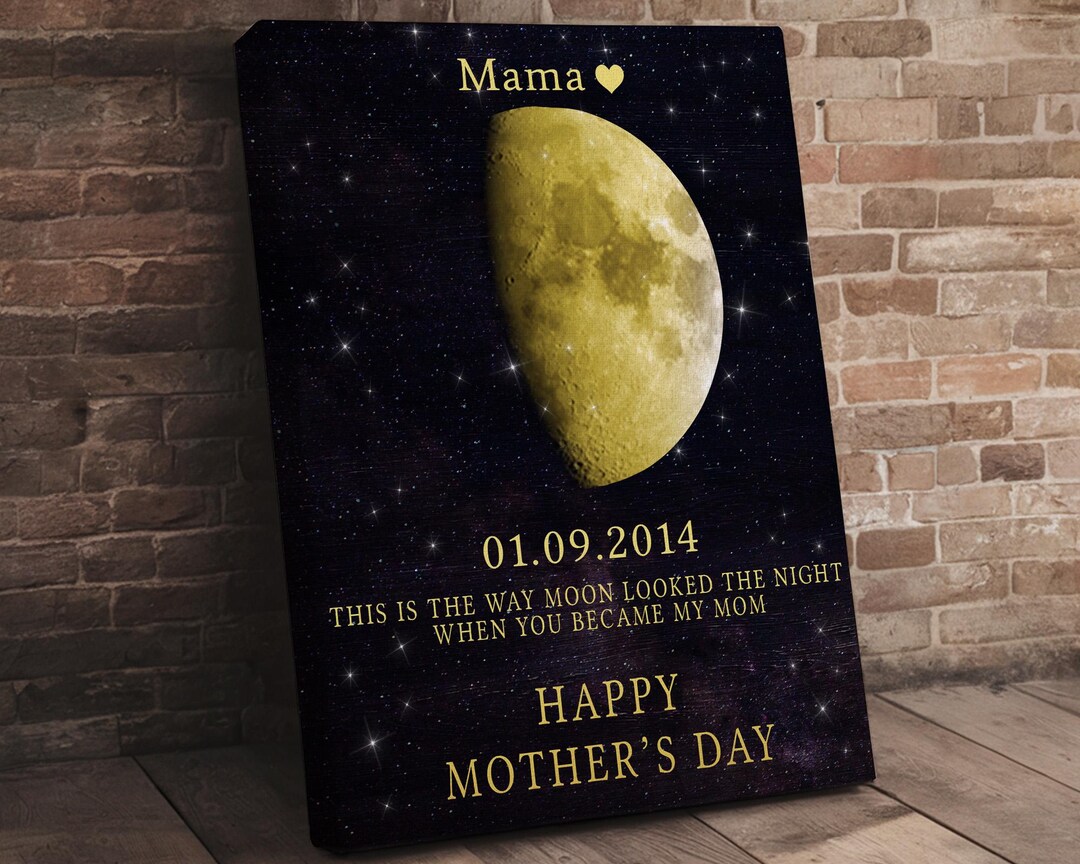 The Day You Became My Mom Moon Phase Canvas, the Moon When You Became ...