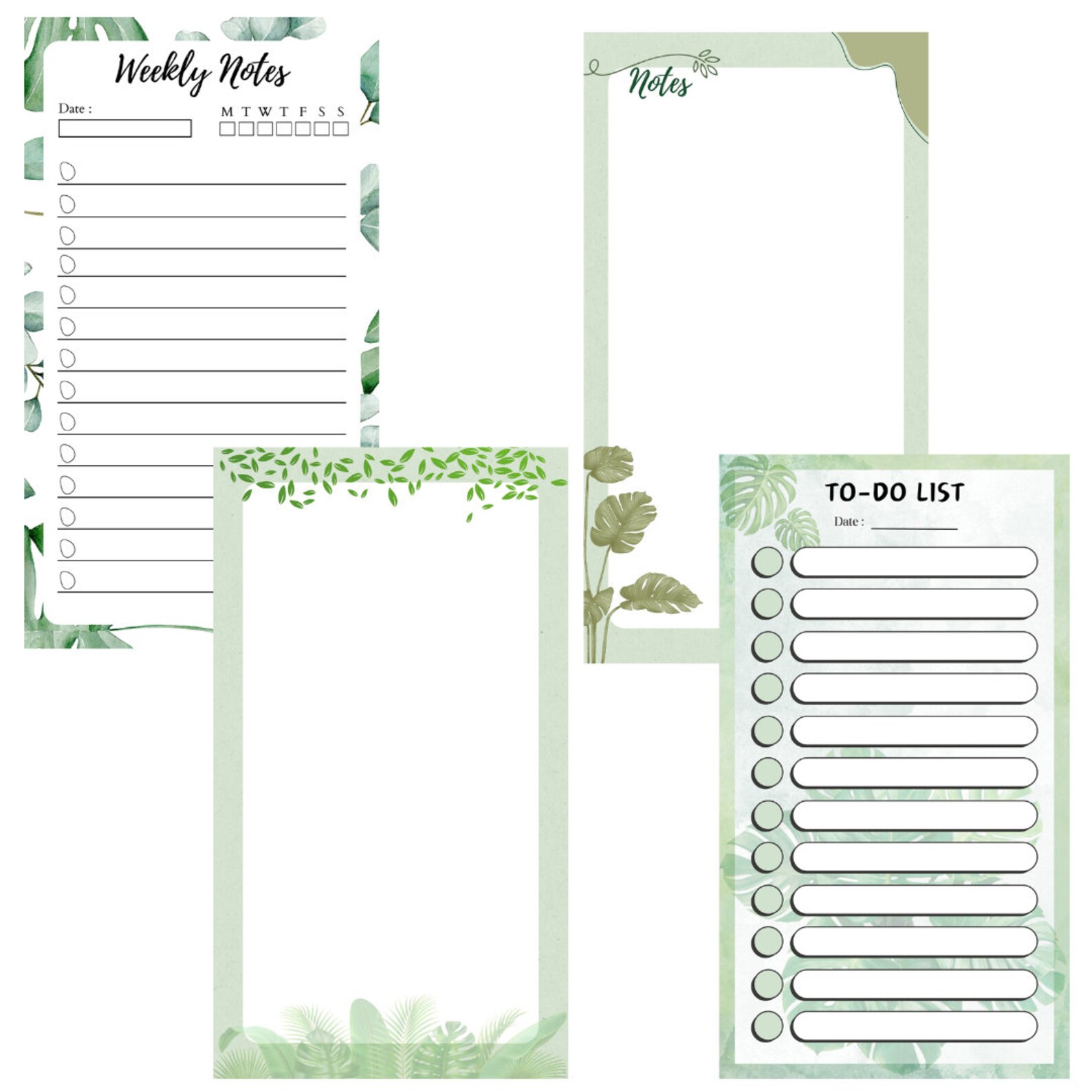 Plants Inspired Notepad, Printable Notepad, Monstera Notepad, Calming ...