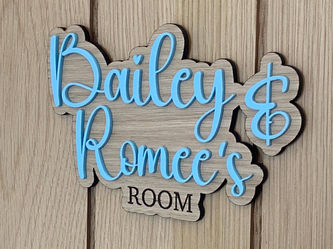 Personalised Siblings Name Bedroom Sign, 3 Sizes, Door Plaque for Twins ...