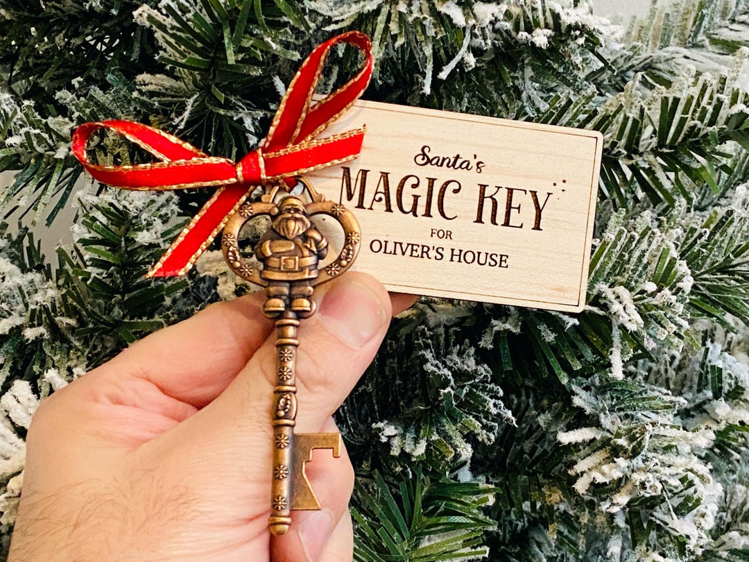 Personalised Santa's Magic Key and Tag, Father Christmas Tag, Christmas ...