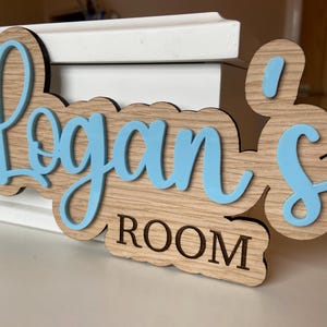 Personalised Bedroom Sign, Kids Door Sign for Bedroom, Wood Acrylic ...