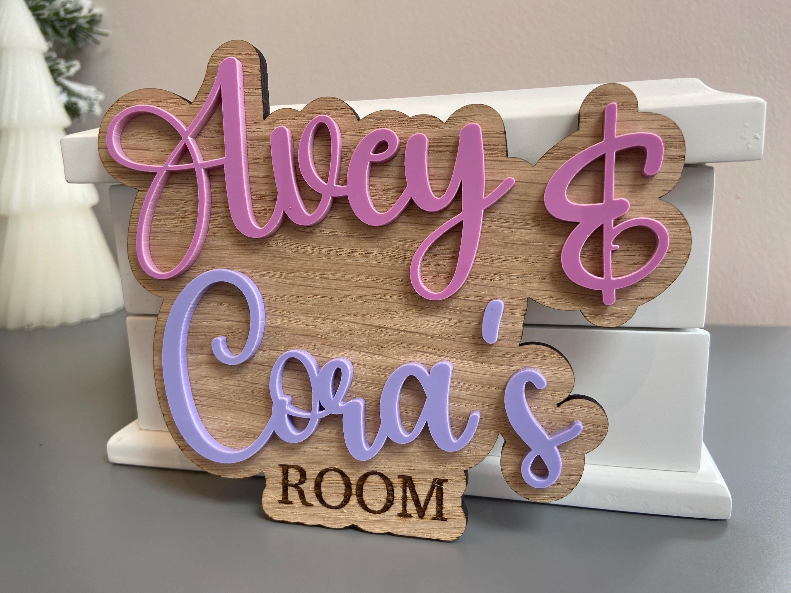 Personalised Siblings Name Bedroom Sign With 2 Colours, Door Plaque for ...