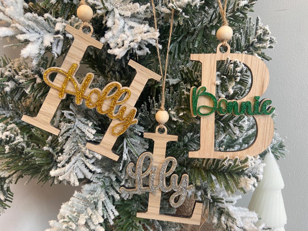 Personalised Initial Christmas Tree Decoration With Custom Name ...