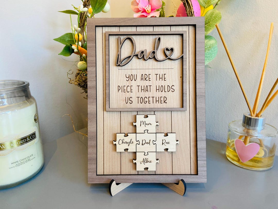 Personalised Father's Day Puzzle Jigsaw Frame, Piece That Holds Us ...