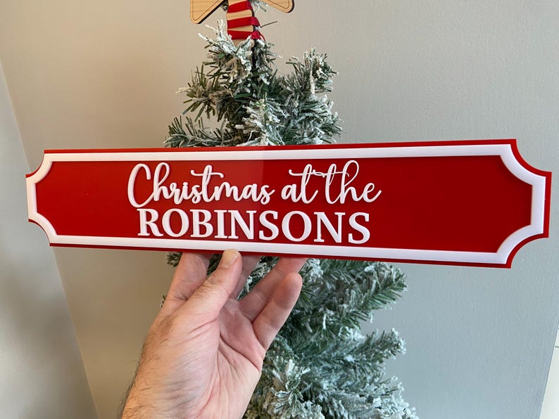 Personalised Christmas Sign With Family Name, Christmas at The ...