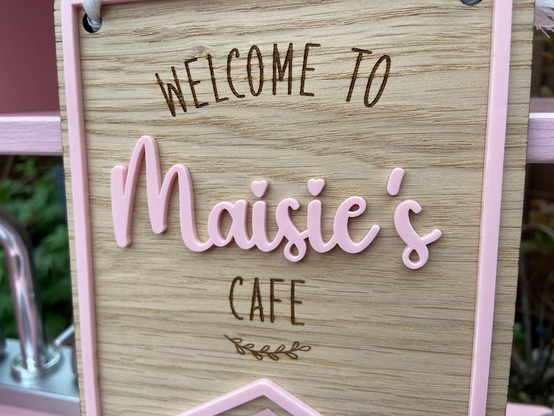 Personalised Play Kitchen Cafe Sign, Child's Toy Cafe Pretend Sign ...