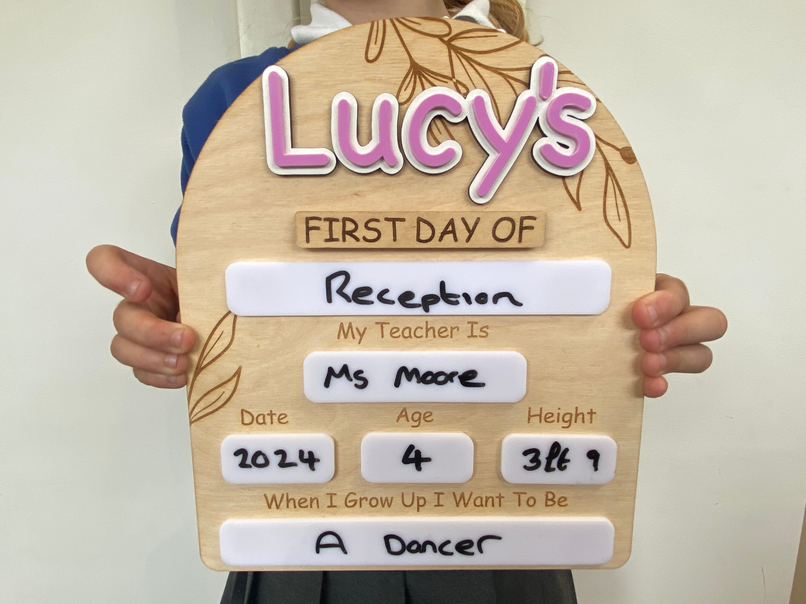 First / Last Day of School Sign, Personalised Reusable Memory Photo ...