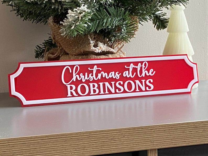 Personalised Christmas Sign With Family Name, Christmas at The ...