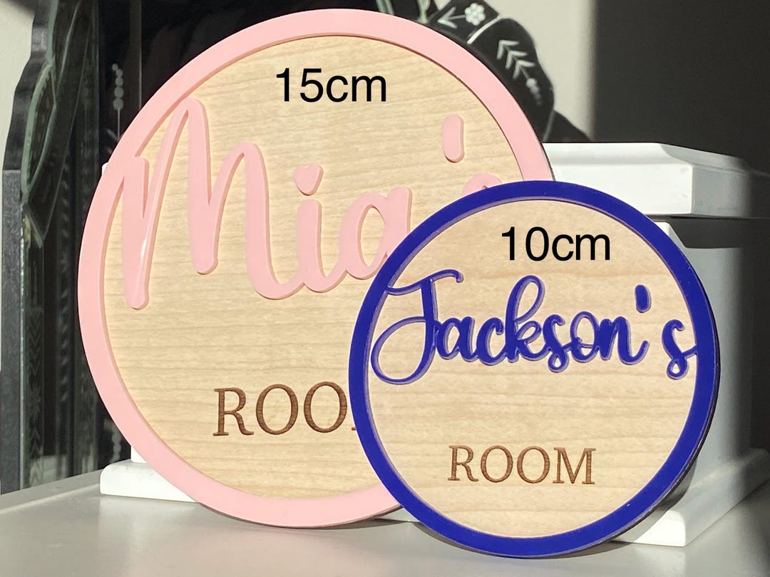 Personalised Bedroom Sign, Kids Door Sign With Name for Bedroom, Wood ...