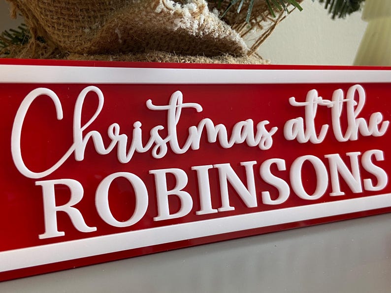 Personalised Christmas Sign With Family Name, Christmas at The ...