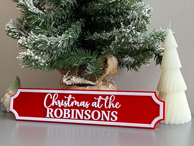 Personalised Christmas Sign With Family Name, Christmas at The ...