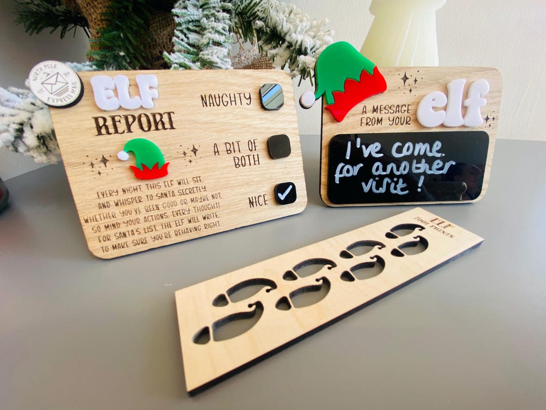 A Message From My Elf Board and Elf Report Board Plus Bonus Footprints ...