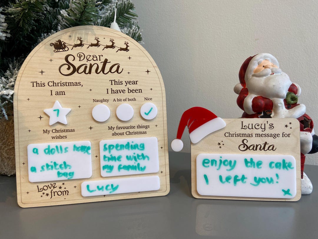 Personalised Dear Santa Letter Board and Christmas Message for Santa ...
