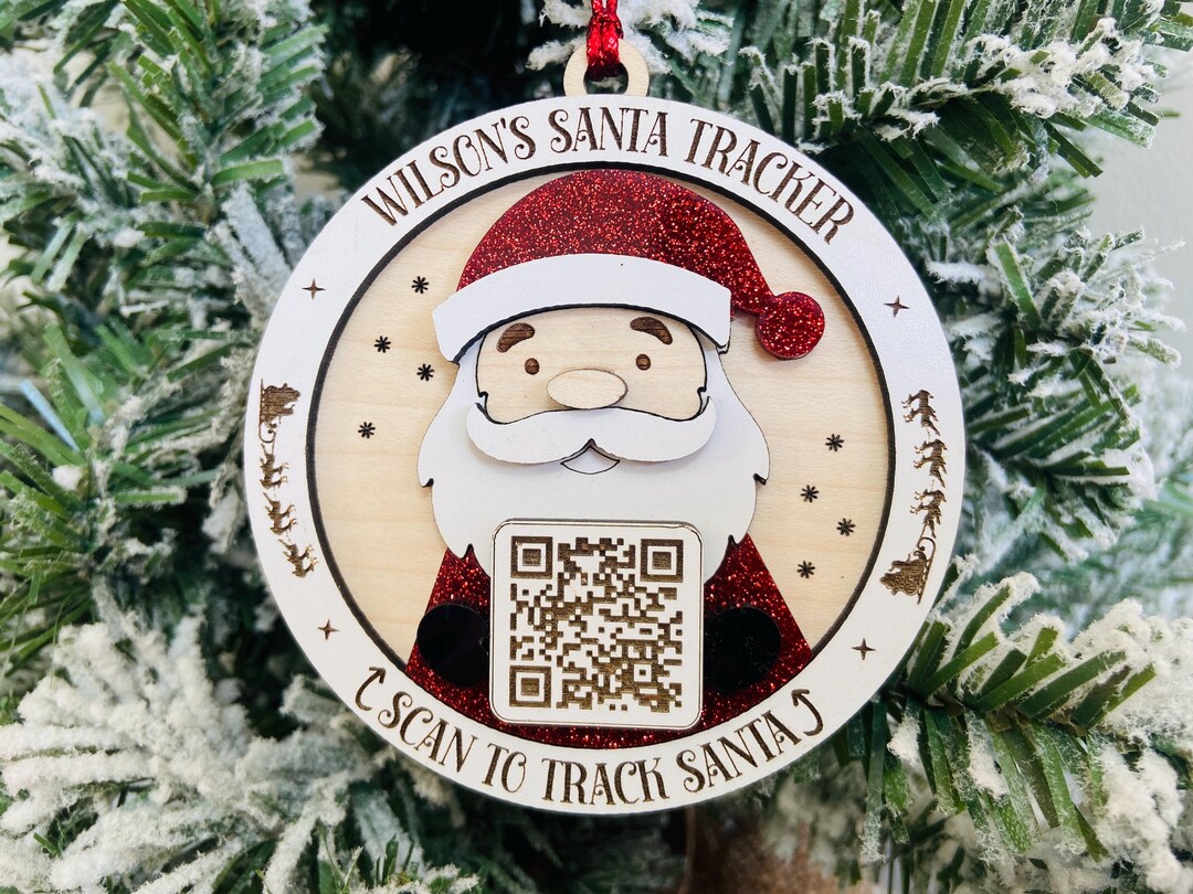 Personalised Santa Tracker Christmas Tree Ornament, Scan to Track Santa ...