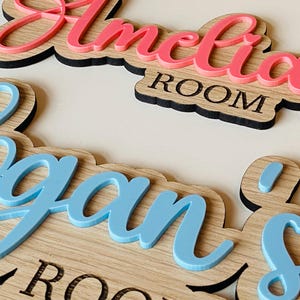 Personalised Bedroom Sign, Kids Door Sign for Bedroom, Wood Acrylic ...